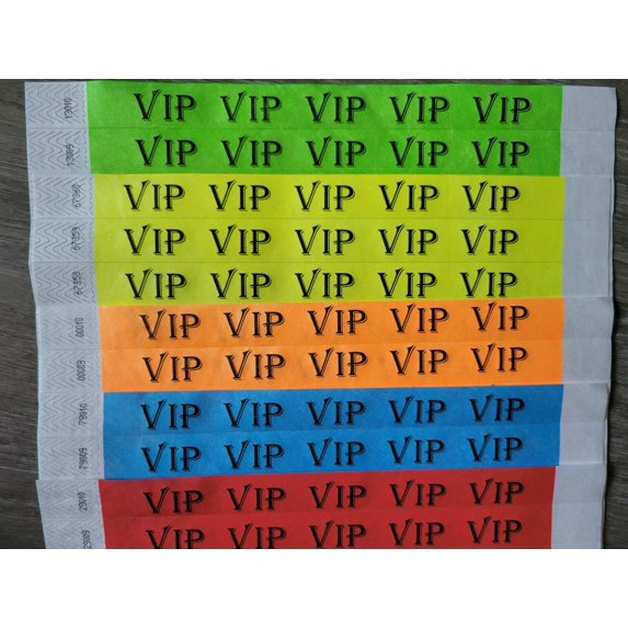 2,500 3/4" VIP MULTI-COLOR TYVEK WRISTBANDS, PAPER WRISTBANDS,EVENT ...