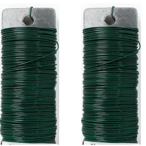 2.. 500 Total Feet Wire Green 26 Gauge Garden Tomato Green Bean Support ...