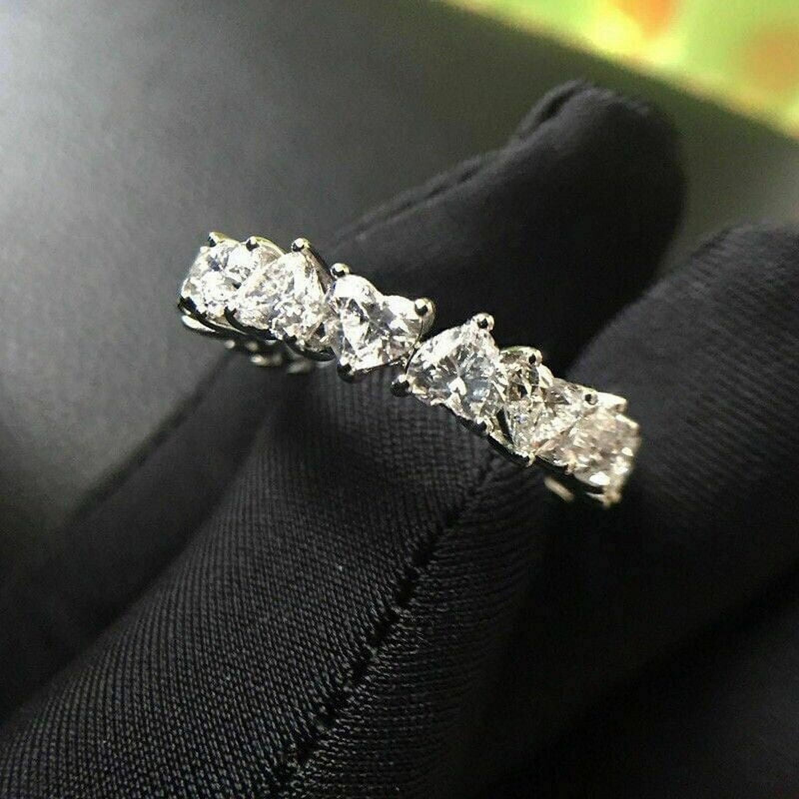 2.50Ct Heart Cut Lab Created Diamond Women's Wedding Eternity Band Ring ...