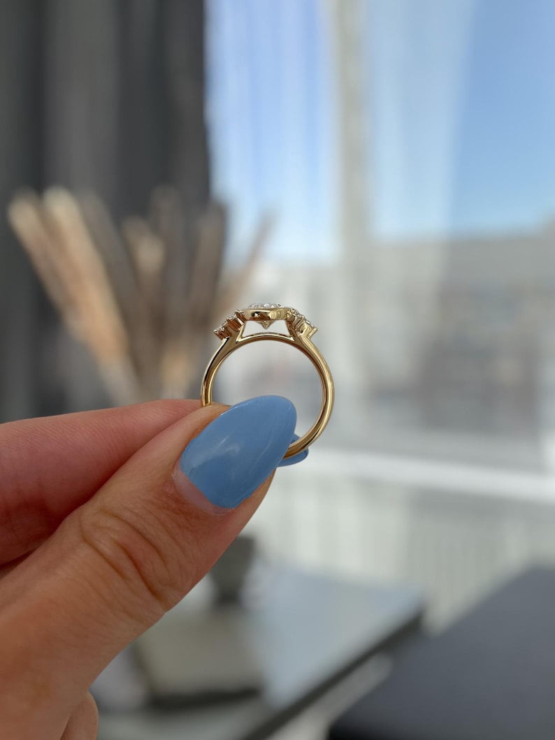 2.50Ct Oval Cut Lab Created Diamond Engagement Ring 14K Yellow Gold ...