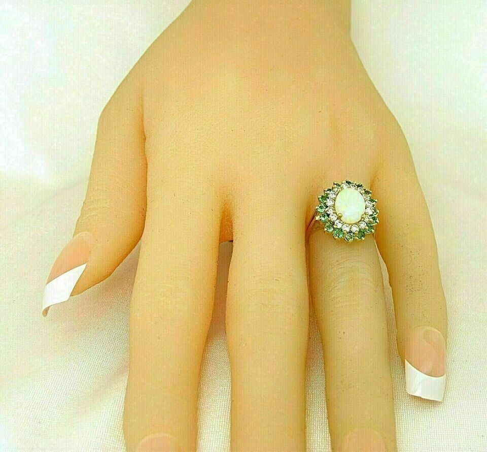 2.50Ct Oval Cut Lab Created Fire Opal Halo Engagement Ring 14K Yellow ...