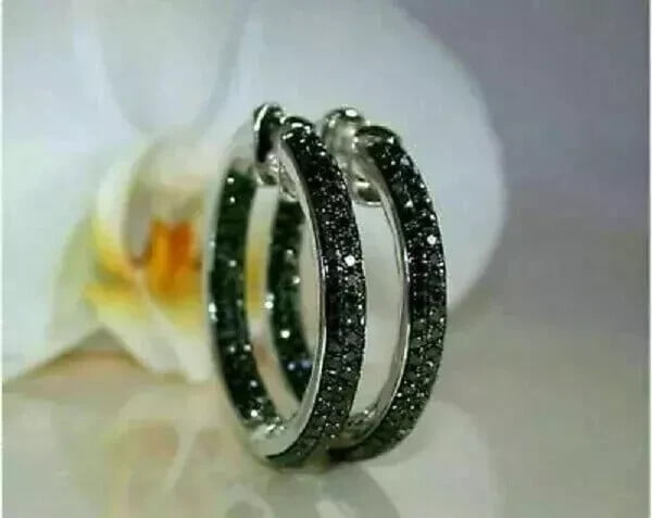 2.50Ct Round Cut Simulated Black Diamond Cluster Engagement Women's ...