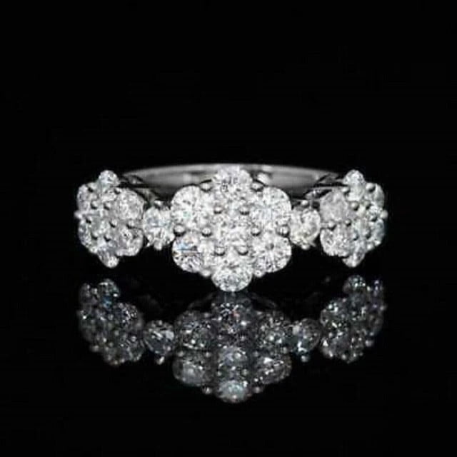 2.50Ct Round Cut Simulated Red Ruby Women's Wedding Gift Band Ring 14K ...