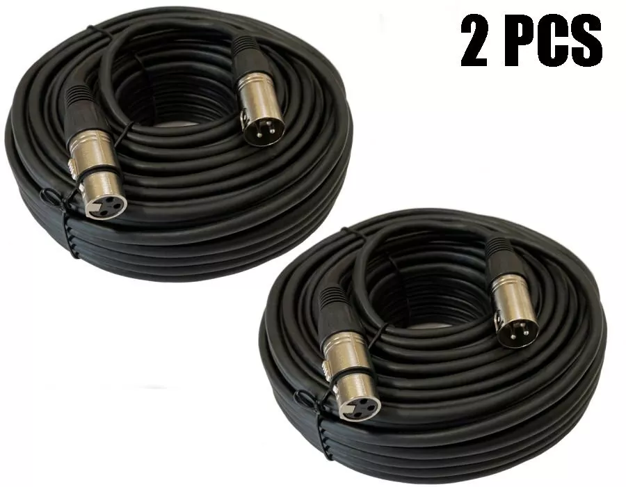 2 50Ft XLR Male to Female Shielded Powered Speaker Audio Cable ...