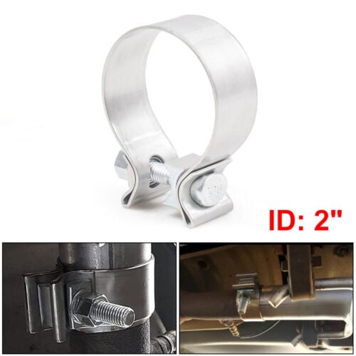 2" 51mm Stainless Exhaust Lap Joint Clamp Butt Narrow Band Exhaust Seal ...