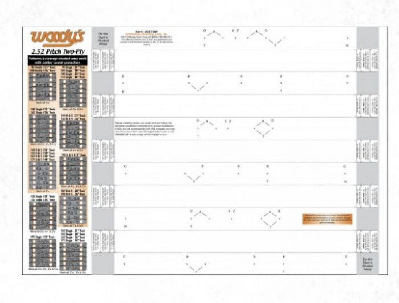 Woodys 252t-temp 2.52 Pitch Template Two Ply Tracks - Walmart.com