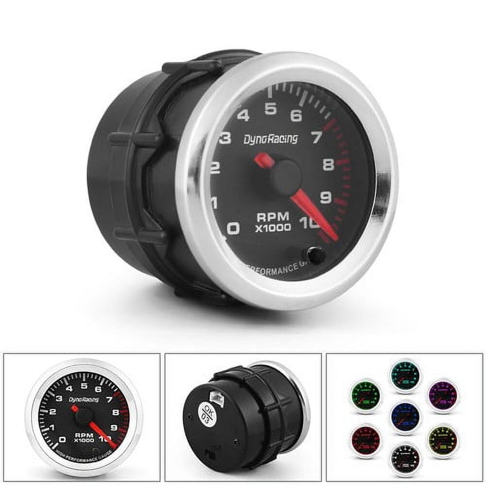 2" 52mm 7 Color Backlight Car Pointer Tacho Tachometer Gauge Meter 0-10 ...