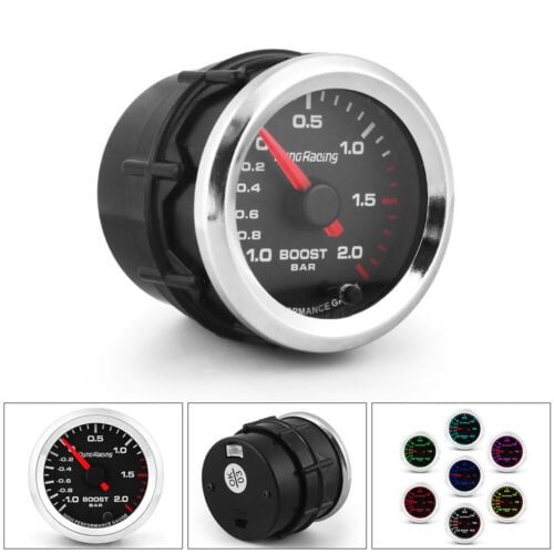 2'' 52mm Car 7 Color Backlight Pointer BAR Turbo Boost Gauge Pressure ...