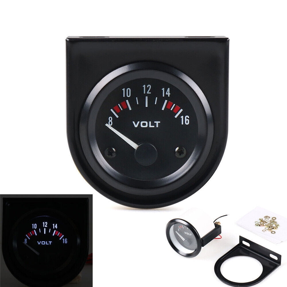 2" 52mm Mechanical White LED Car Auto Volt Voltmeter Voltage Gauge ...
