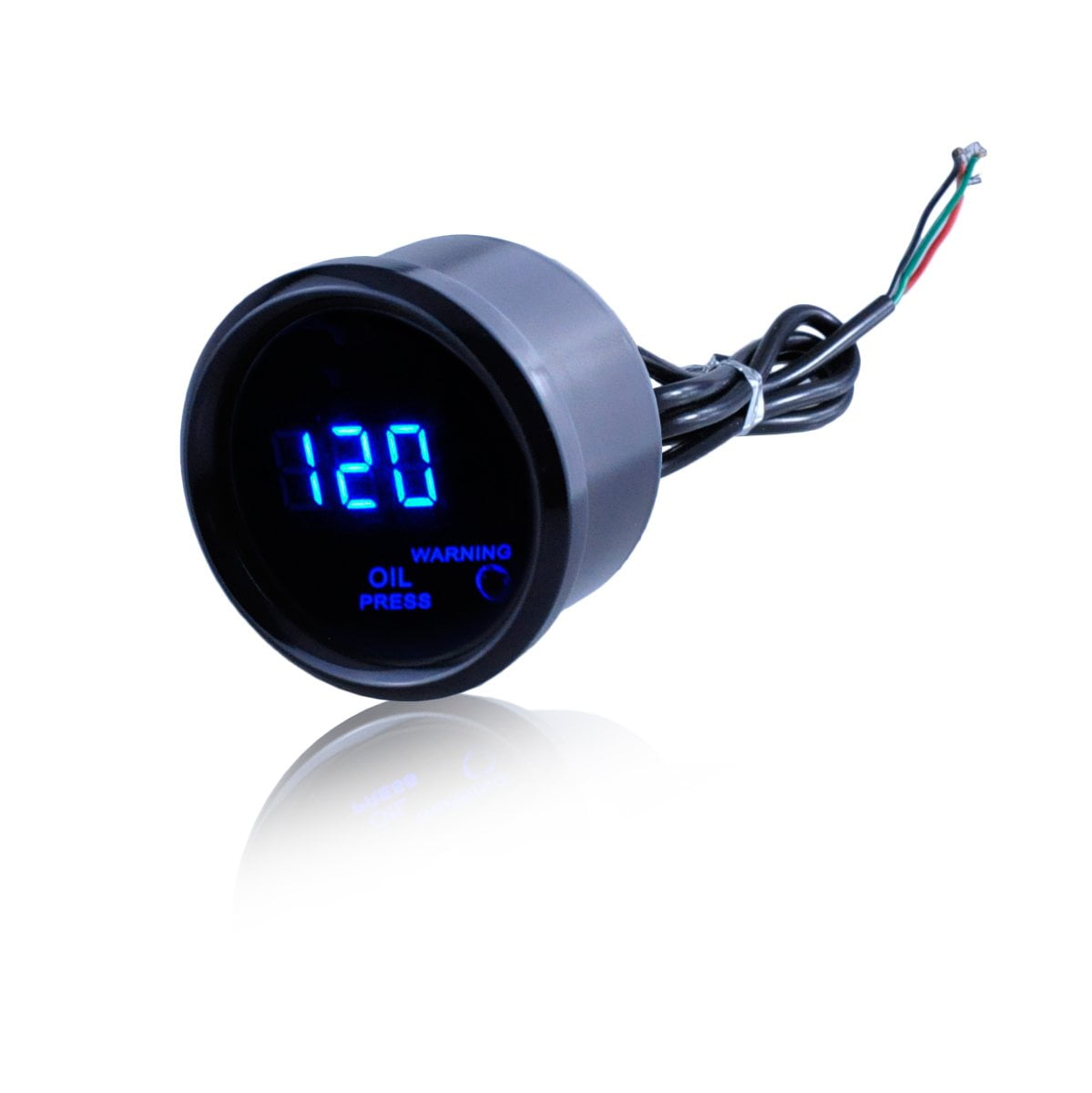 MotorbyMotor 2'' 52mm Digital Oil Pressure Gauge, Blue LED, Black Shell ...