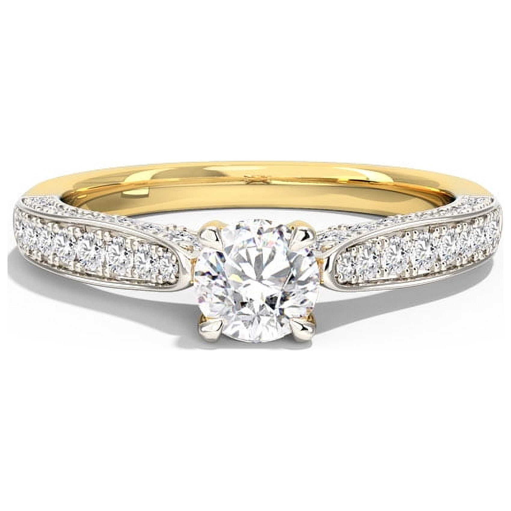 2.54 Ct Round Diamond Bridal Rings Solid 18K Yellow Gold - Walmart.com