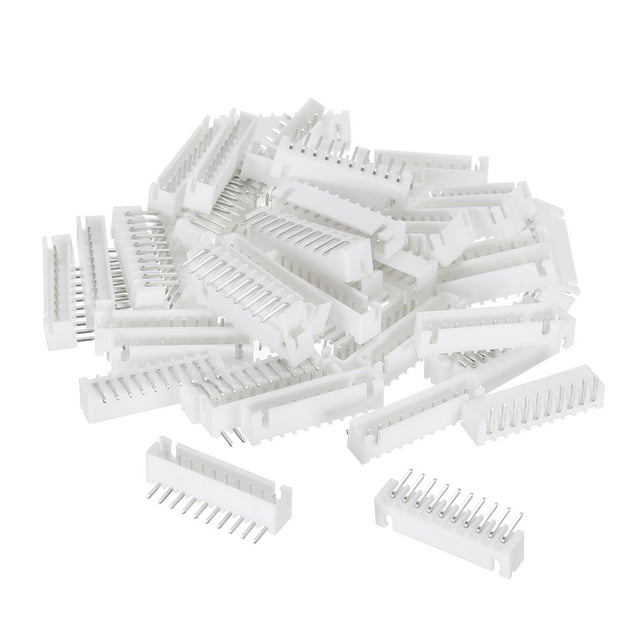 2.54mm Connector 10 Pin Male Adapter Right Angle Pin Header White ...