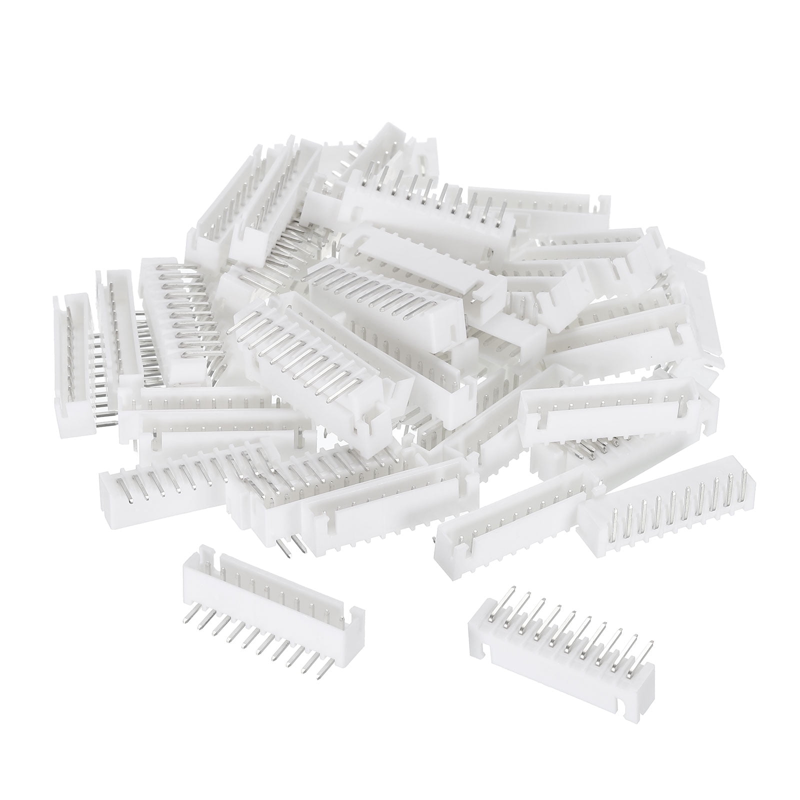 2.54mm Connector 10 Pin Male Adapter Right Angle Pin Header White ...