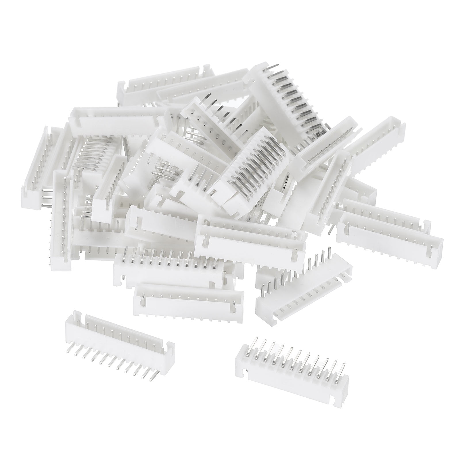 2.54mm Connector 11 Pin Male Adapter Right Angle Pin Header White ...