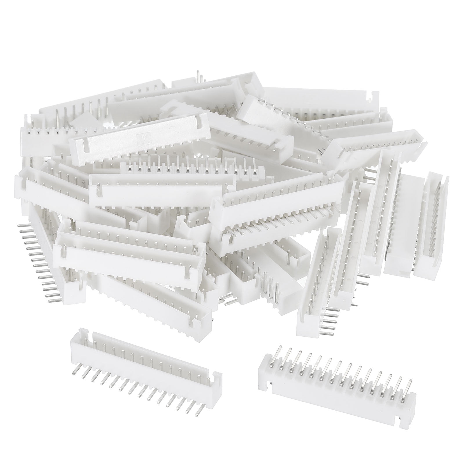 2.54mm Connector 14 Pin Male Adapter Right Angle Pin Header White ...