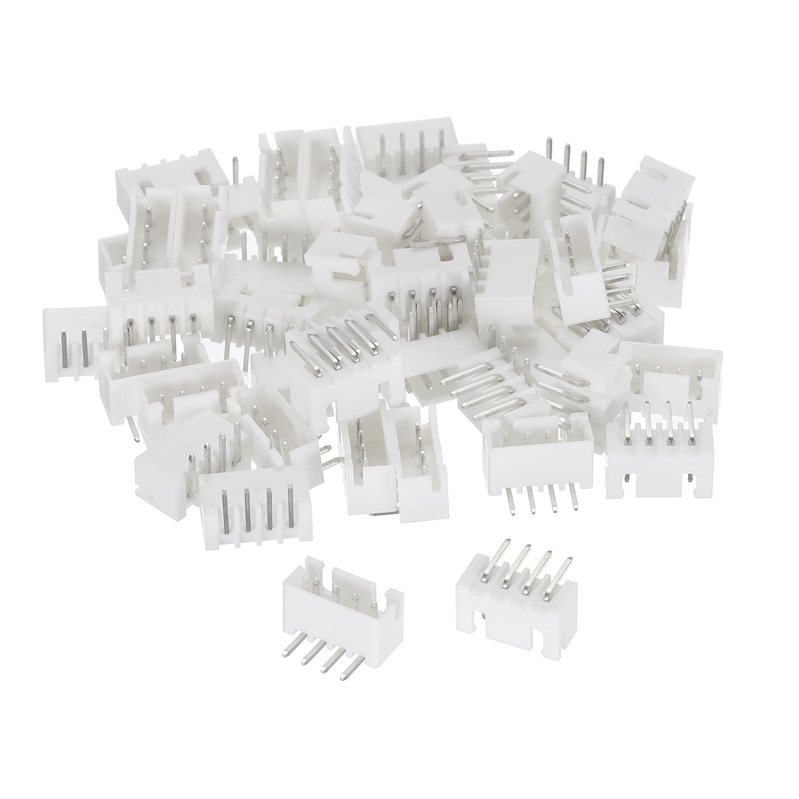 2.54mm Connector 4 Pin Male Adapter Right Angle Pin Header White Socket ...