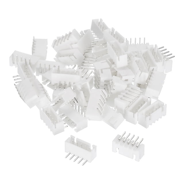 2.54mm Connector 5 Pin Male Adapter Right Angle Pin Header White Socket ...