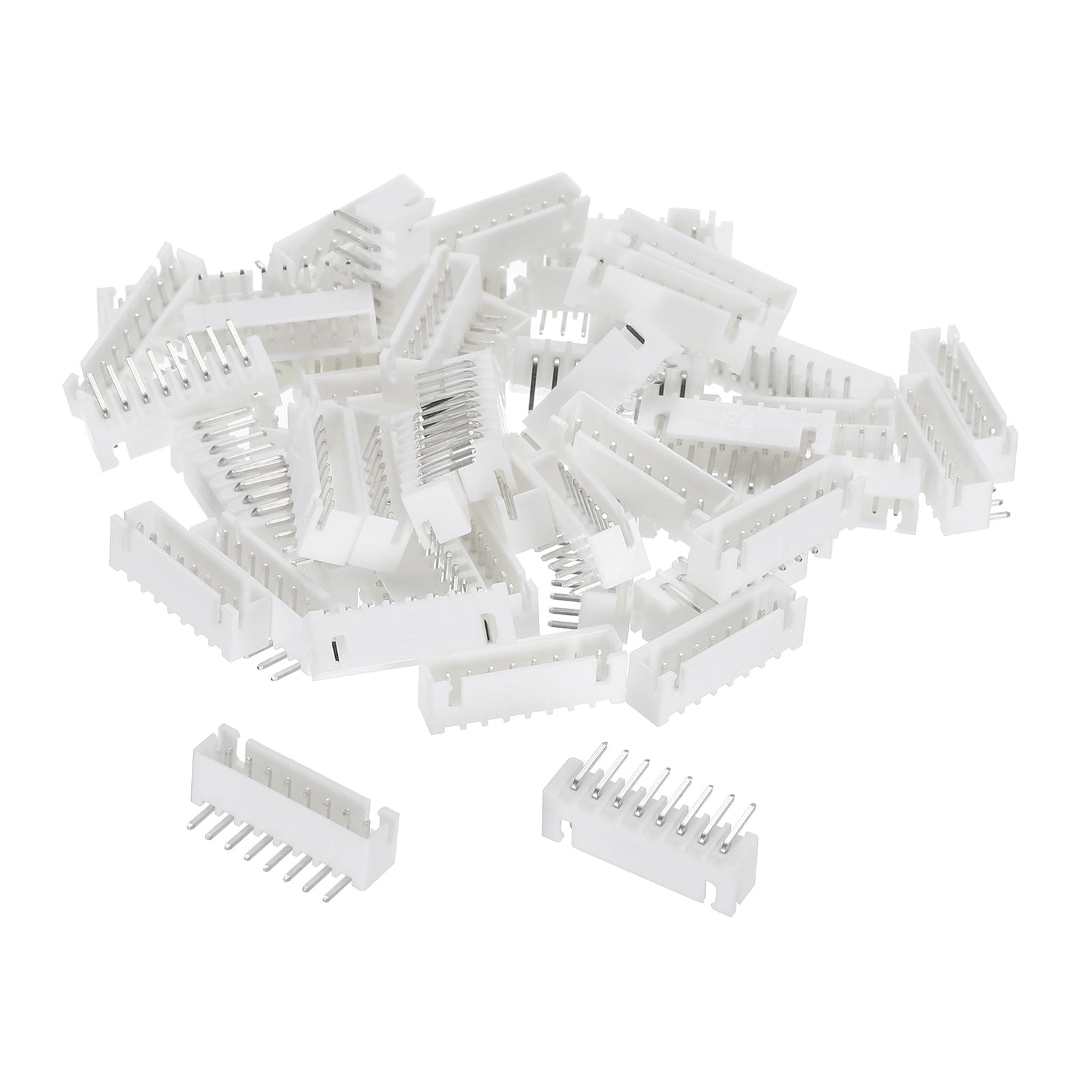 2.54mm Connector 8 Pin Male Adapter Right Angle Pin Header White Socket ...