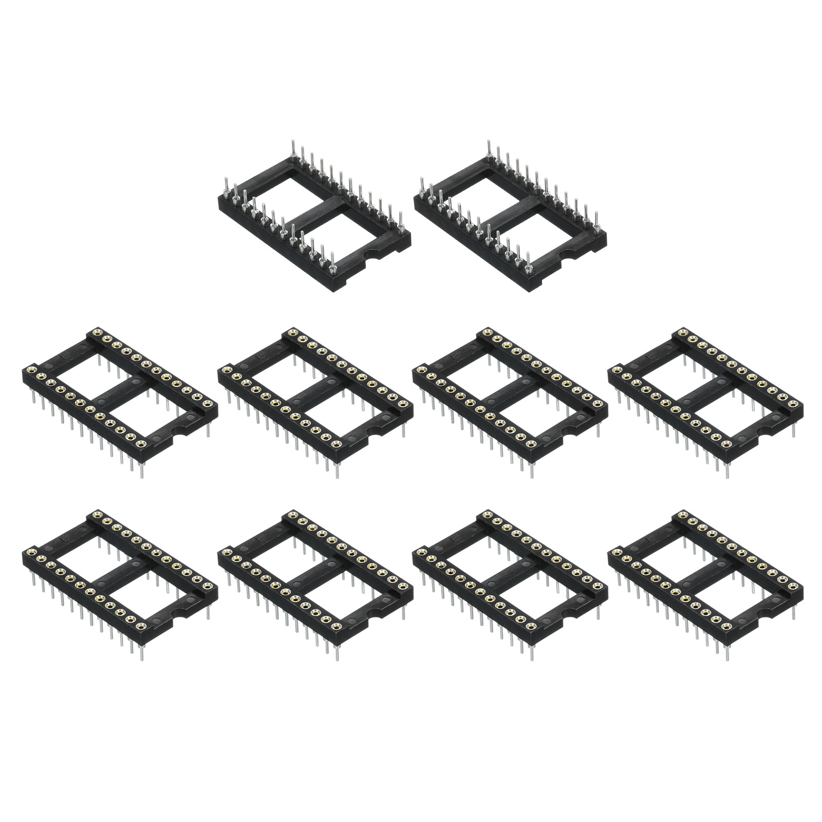 2.54mm Pitch DIP IC Socket Connector Dual Row 15.2 Row Pitch 24 Round ...