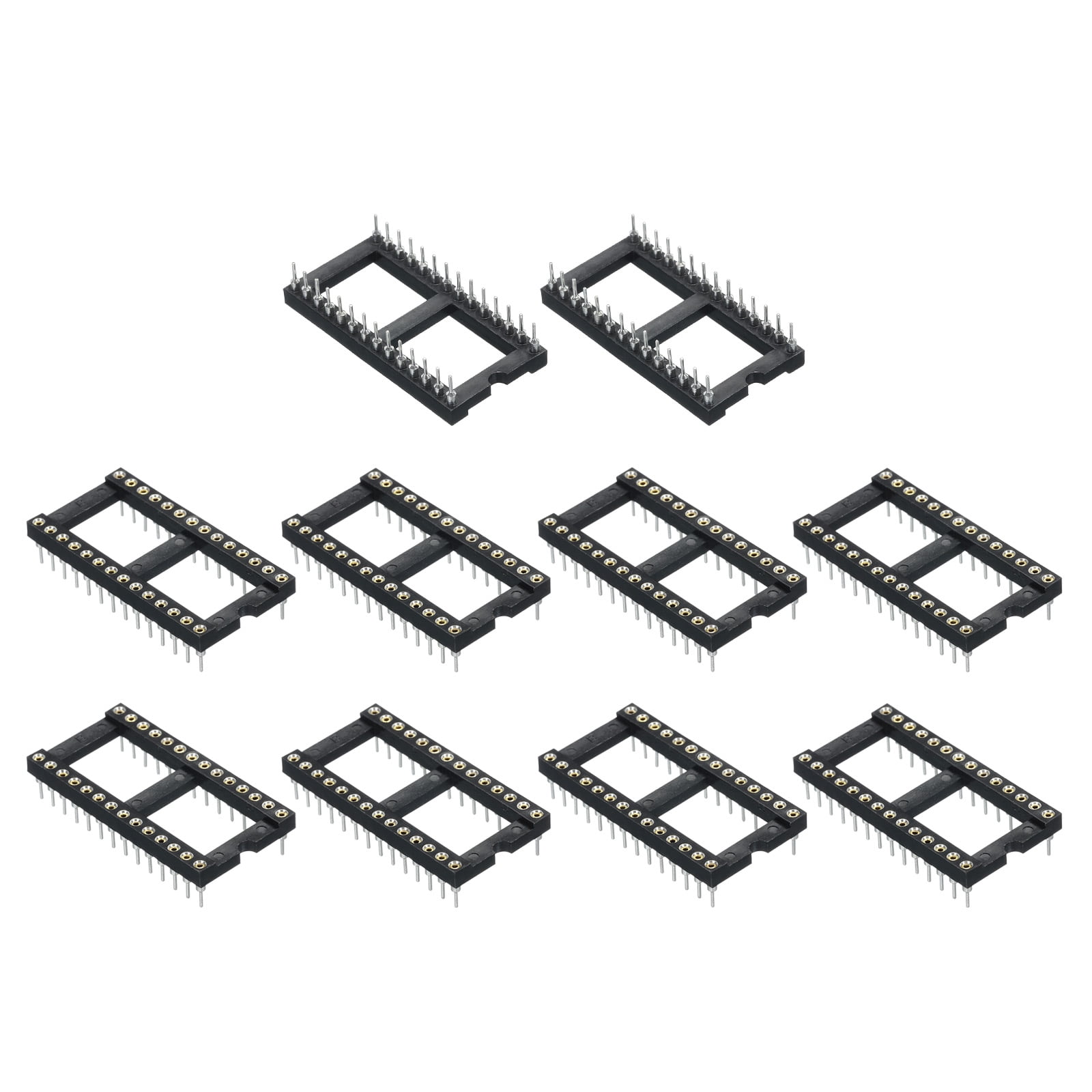 2.54mm Pitch DIP IC Socket Connector Dual Row 15.2 Row Pitch 28 Round ...