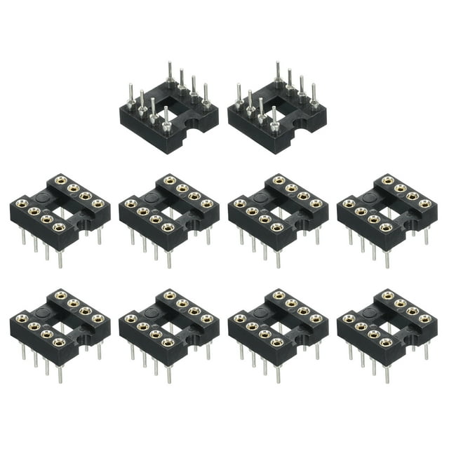 2.54mm Pitch DIP IC Socket Connector Dual Row 7.6 Row Pitch 8 Round ...
