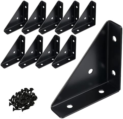 2.55'' Triangle Corner Braces Bracket (10 Pack) - Metal Angle Shelf ...