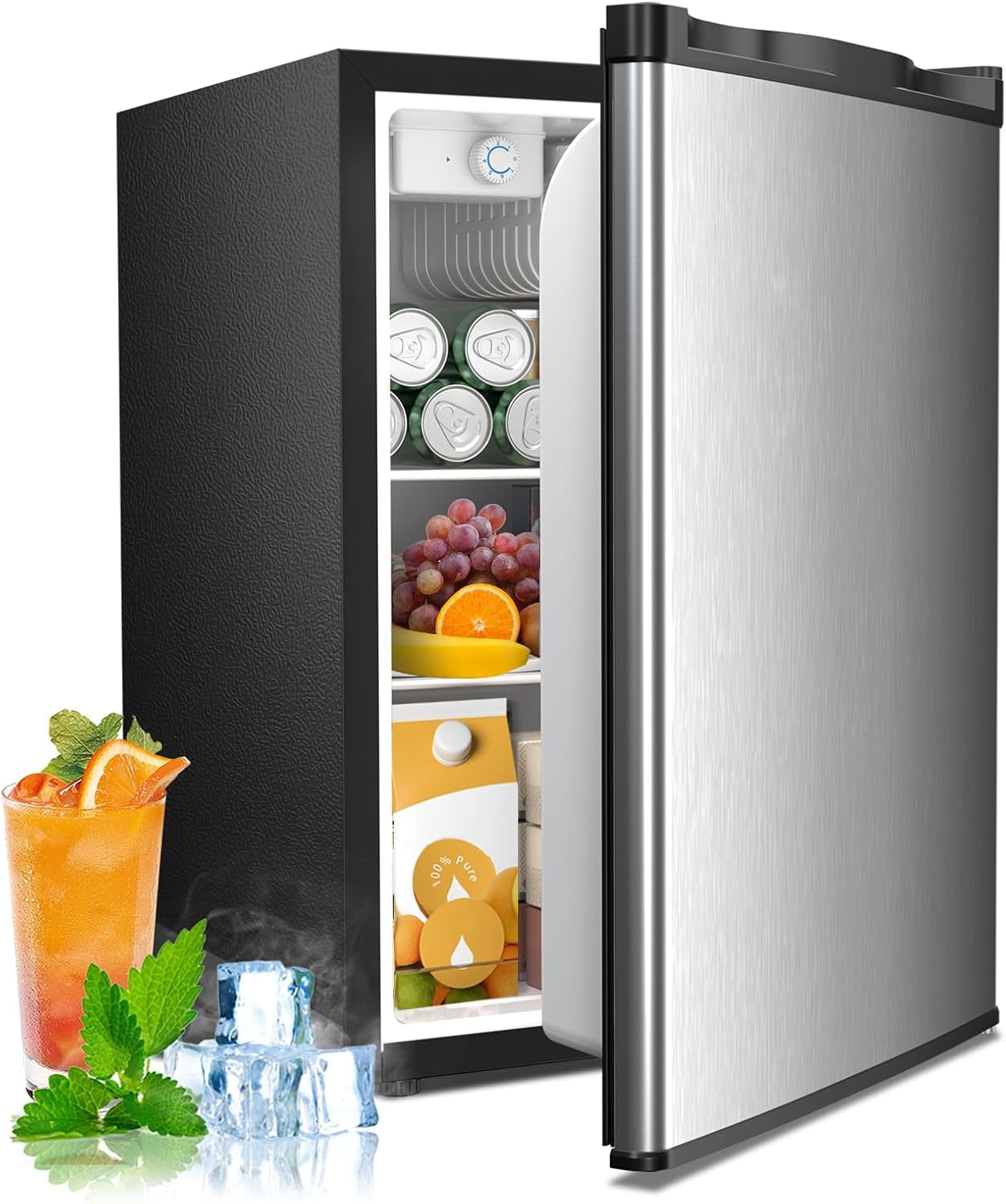 2.56 Cu.Ft. Mini Fridge with Freezer, Small Refrigerators with ...