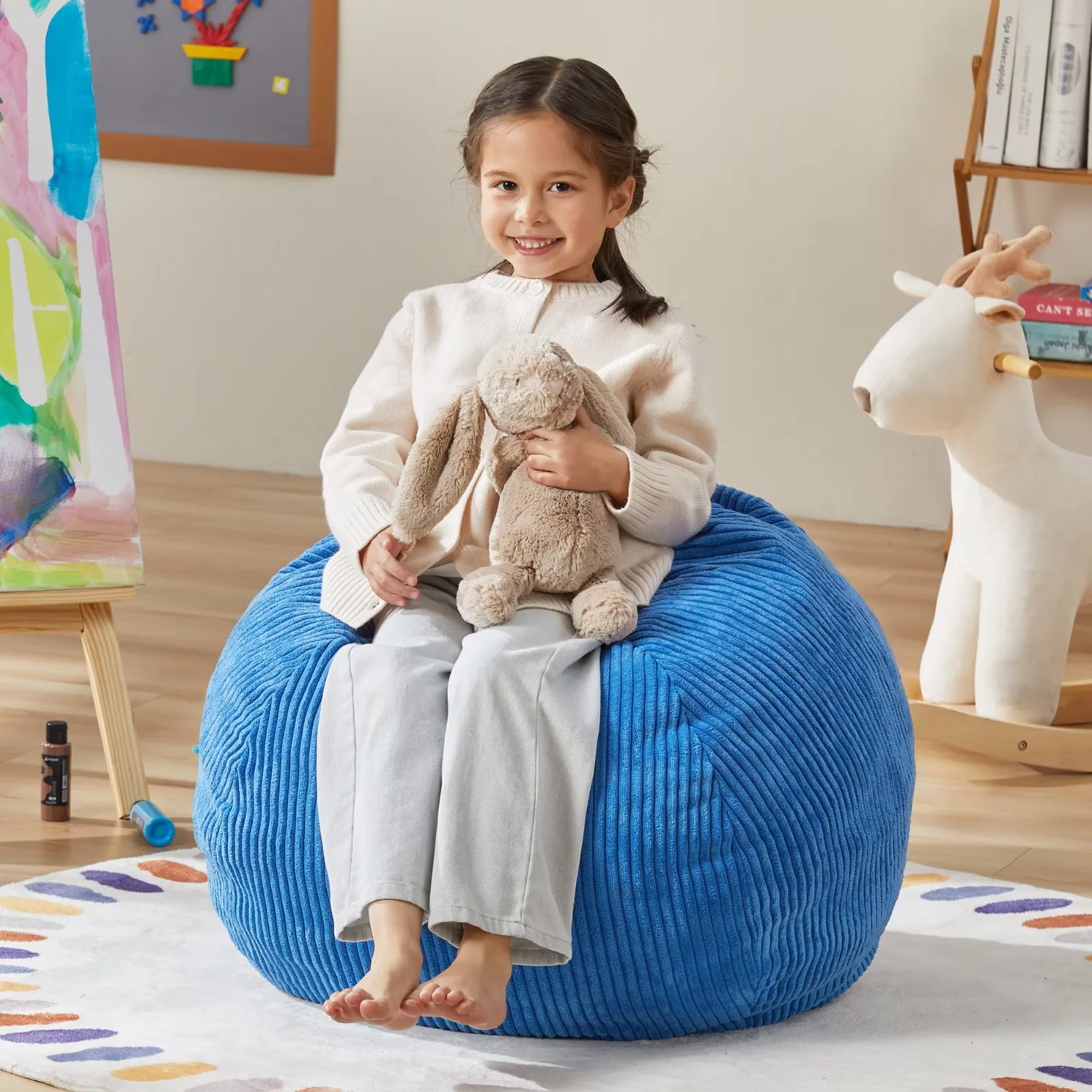 2.5FT Bean Bag Chair with Filler Included Beanbags Small Teardrop Bean ...