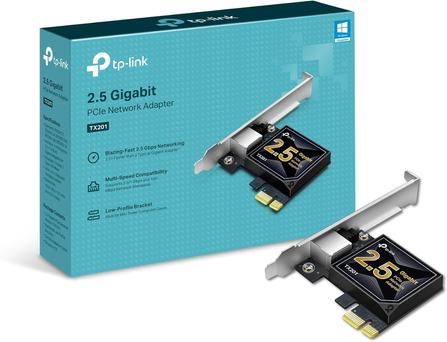 2.5GB PCIe Network Card (TX201) – PCIe to 2.5 Gigabit Ethernet Network ...