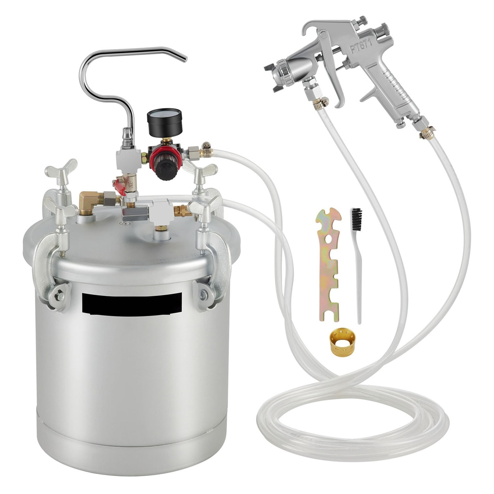 2.5Gal High Pressure Paint Pot Feed Spray Gun 1.5mm Nozzle Paint ...