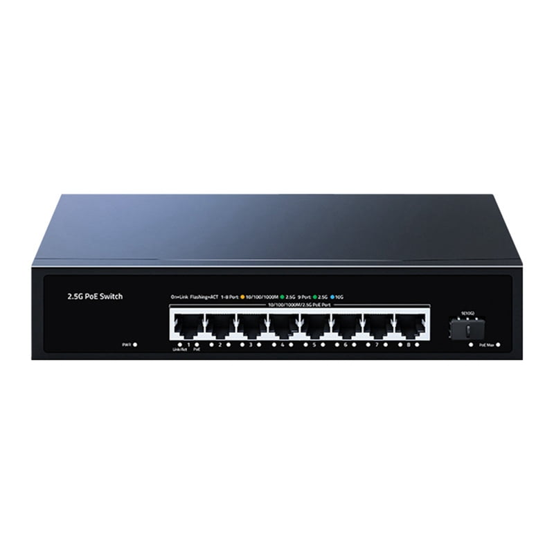 2.5GbE POE Switch 9 Port 2.5G Network Switch 8x2.5GPOE Ports+1x10Gb SFP ...