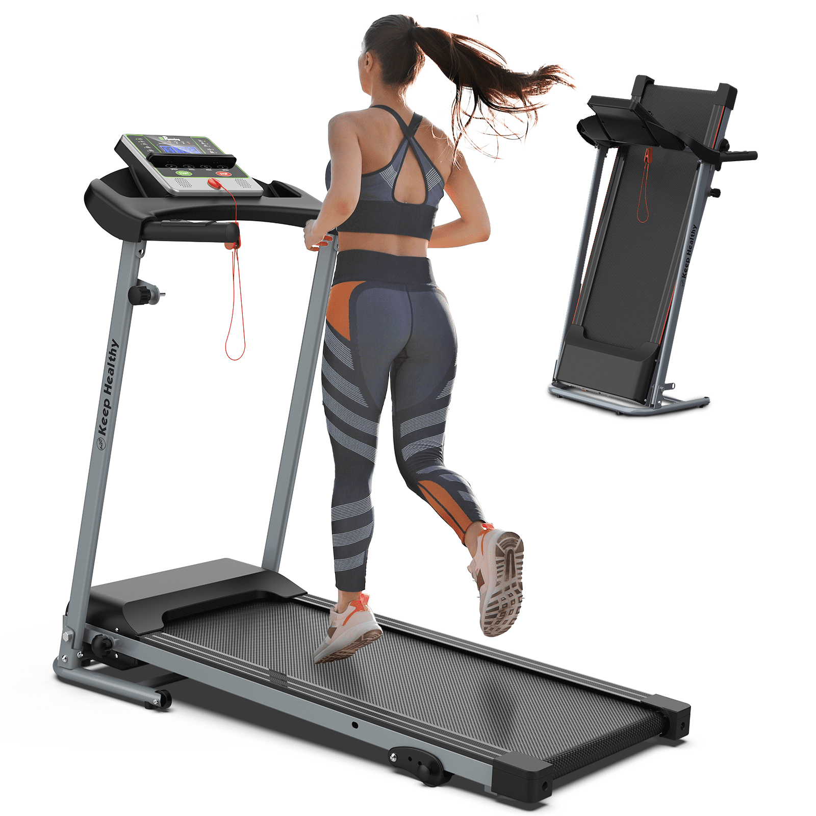 2.5HP 12KM/H Folding Treadmill with Incline, Electric Treadmill for ...