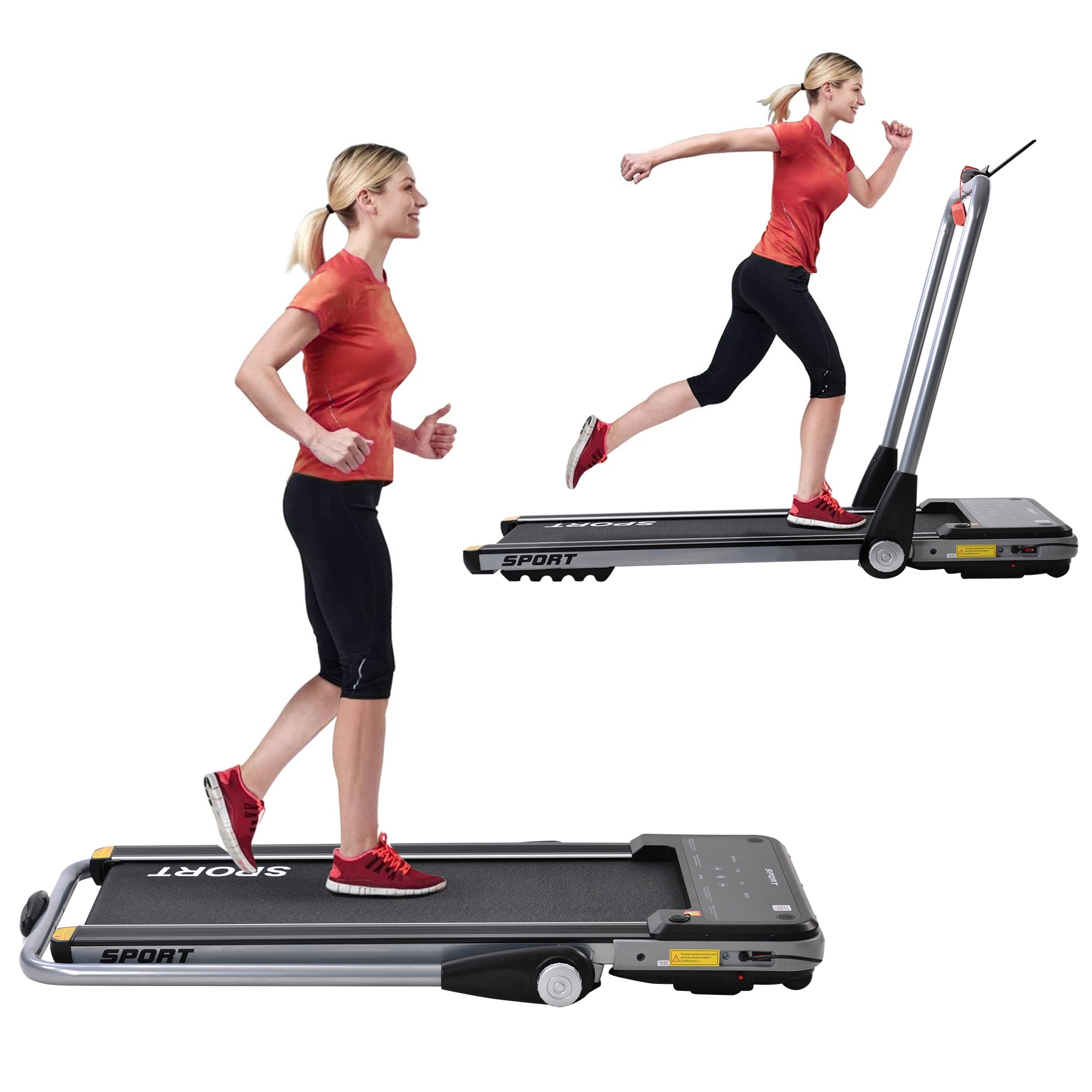 2.5HP Under Desk Folding Treadmills for Home,2-in-1 Running, Walking ...