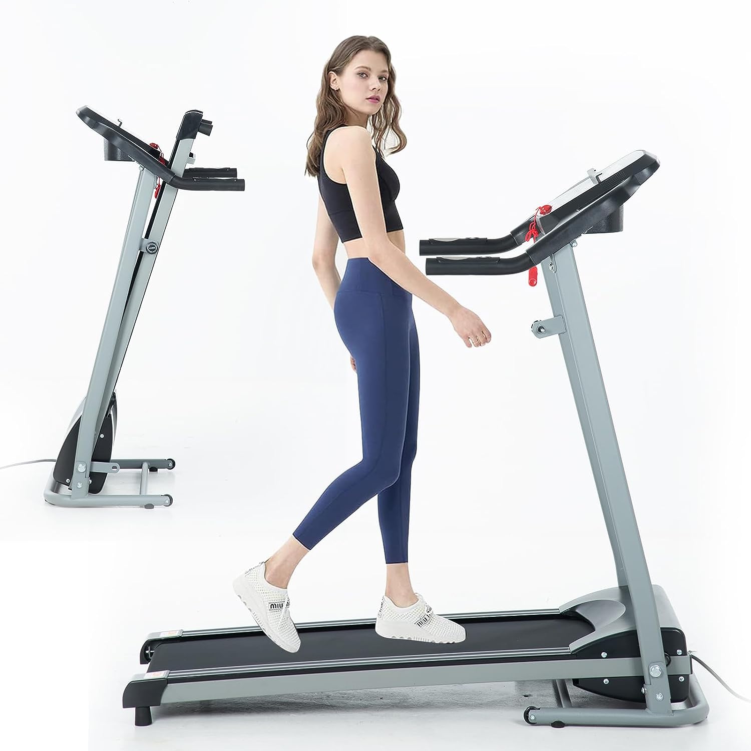 2.5HP Foldable Portable Treadmill for Home, Electric Motorized Running ...
