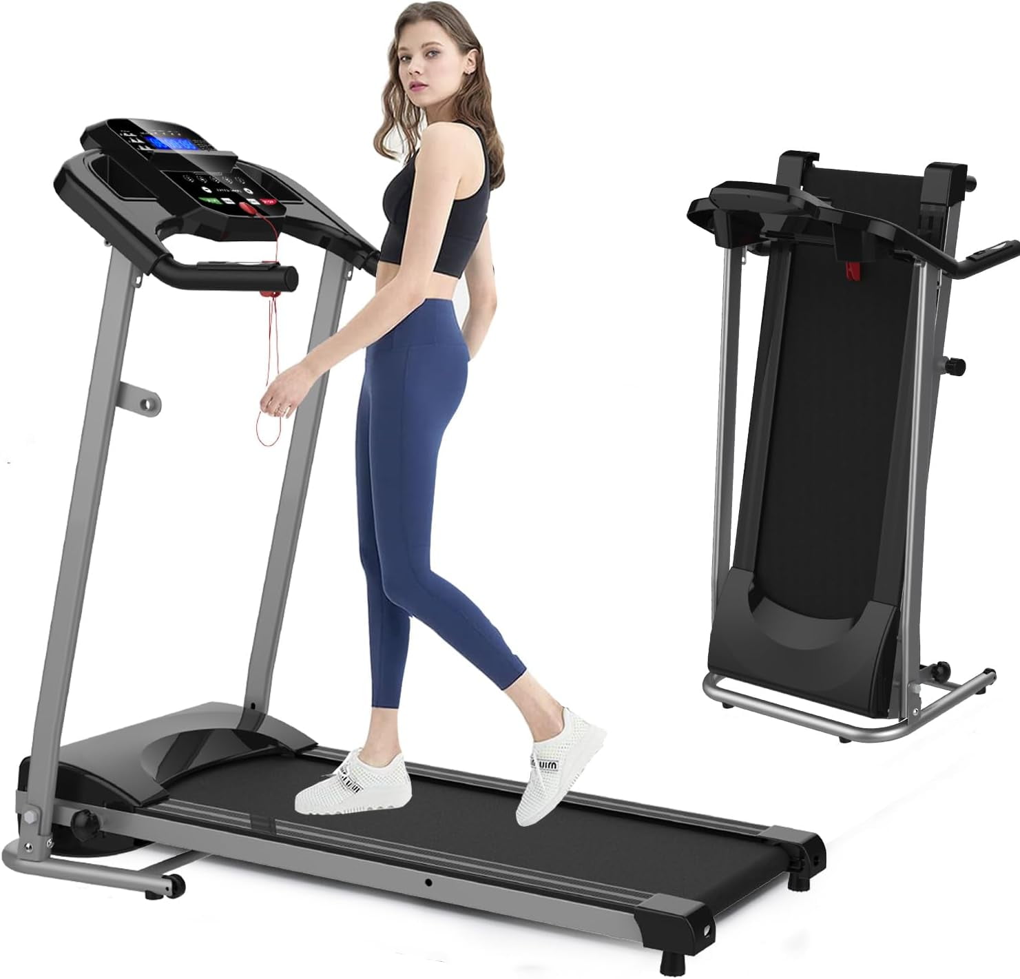 2.5HP Folding Treadmill for Home - Slim Compact Running Machine ...