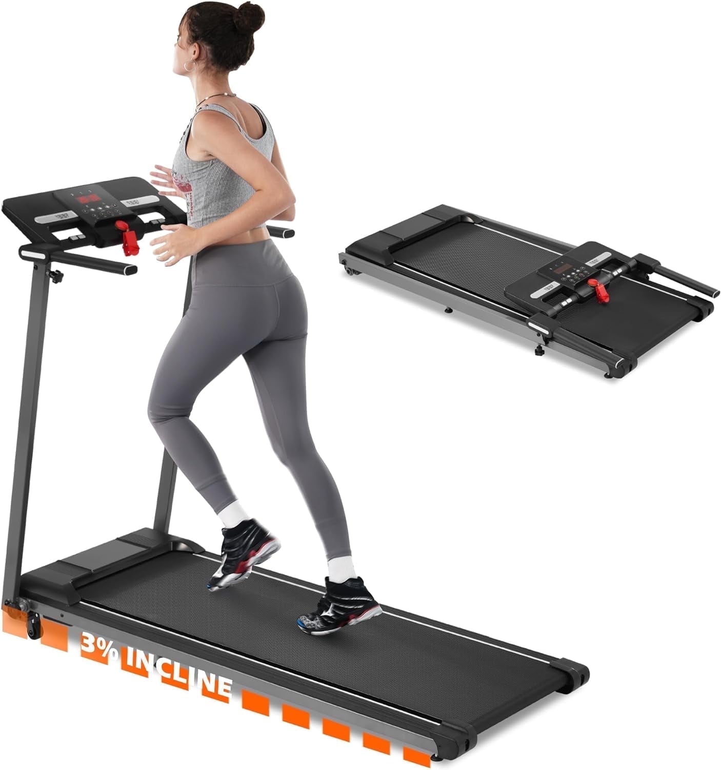 2 5hp Quiet Folding Treadmill For Home Incline Bluetooth Speaker 0 5