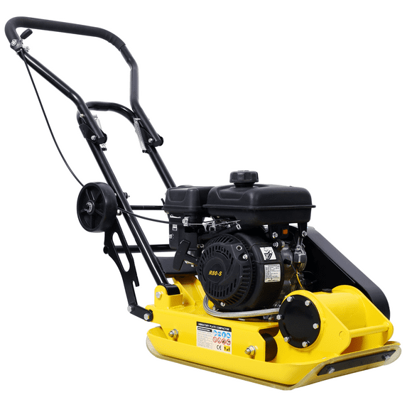2.5HP Gas Plate Compactor 79cc Concrete Tamper with Wheels, 8200N Force ...