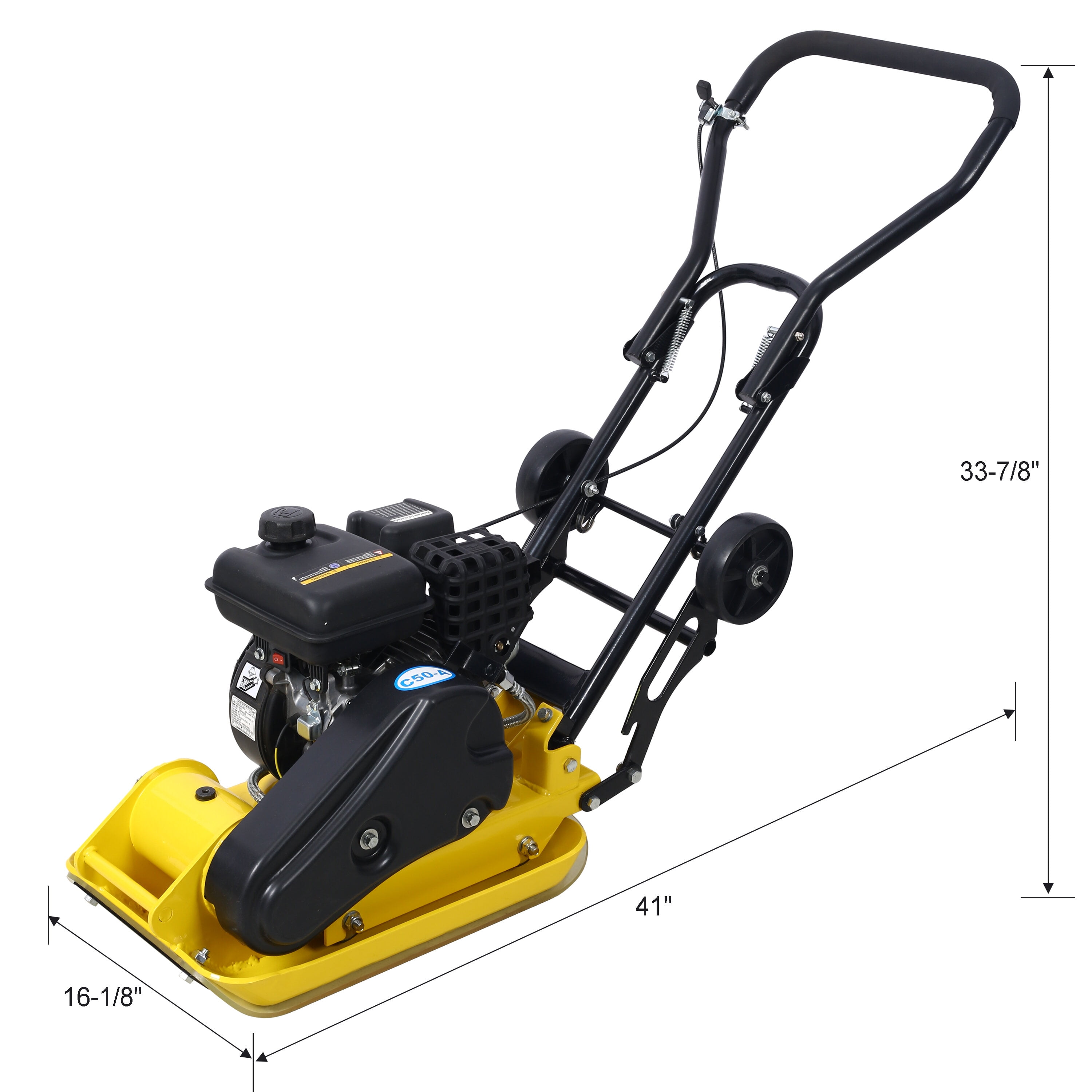 2.5HP Plate Compactor Gas 79.7cc 8200N Force Construction Concrete ...