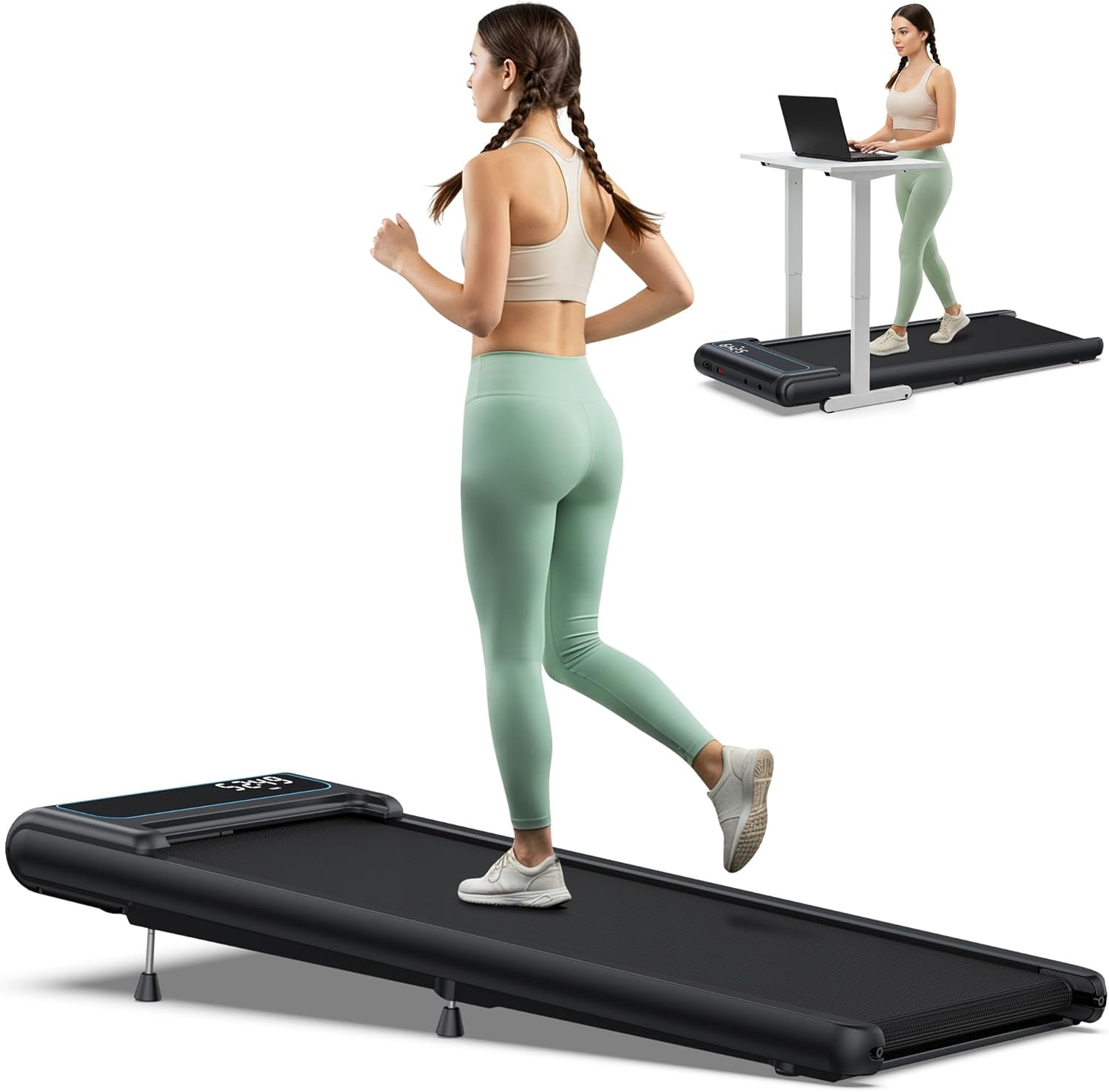 2.5HP Walking Pad Treadmill with 10% Incline, 3 in 1 Portable ...