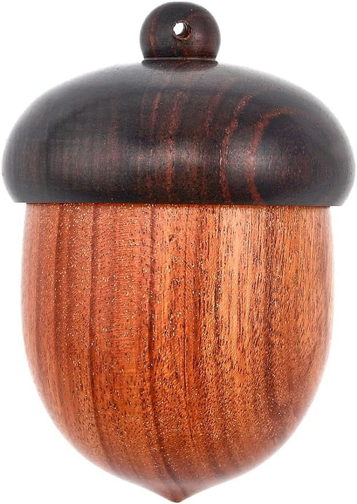 2.5Inch Wooden Acorn Box Pendant with Screw Cap Secret Canister for DIY ...
