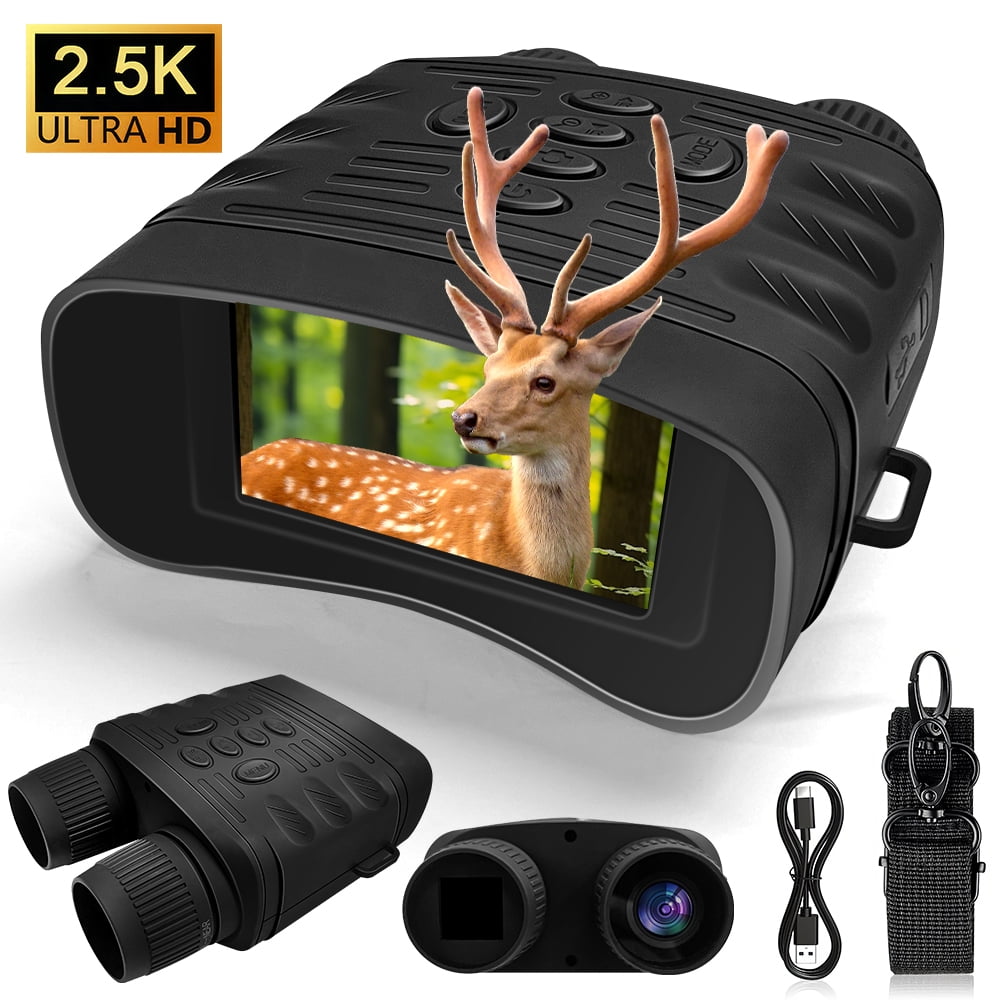 2.5K 30MP Night Vision Goggles - 7-Level Infrared, 6X Digital Zoom, 3 ...