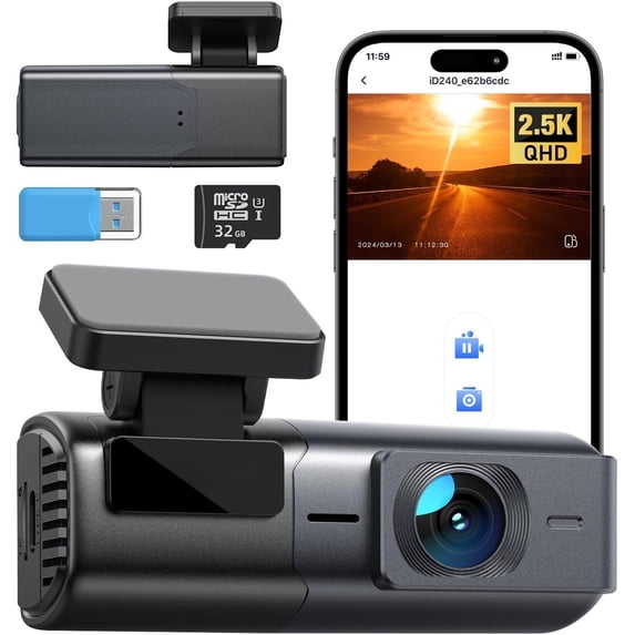 2.5K Dash Cam WiFi Dash Camera for , Mini Camera 1440P Front Dashcams ...
