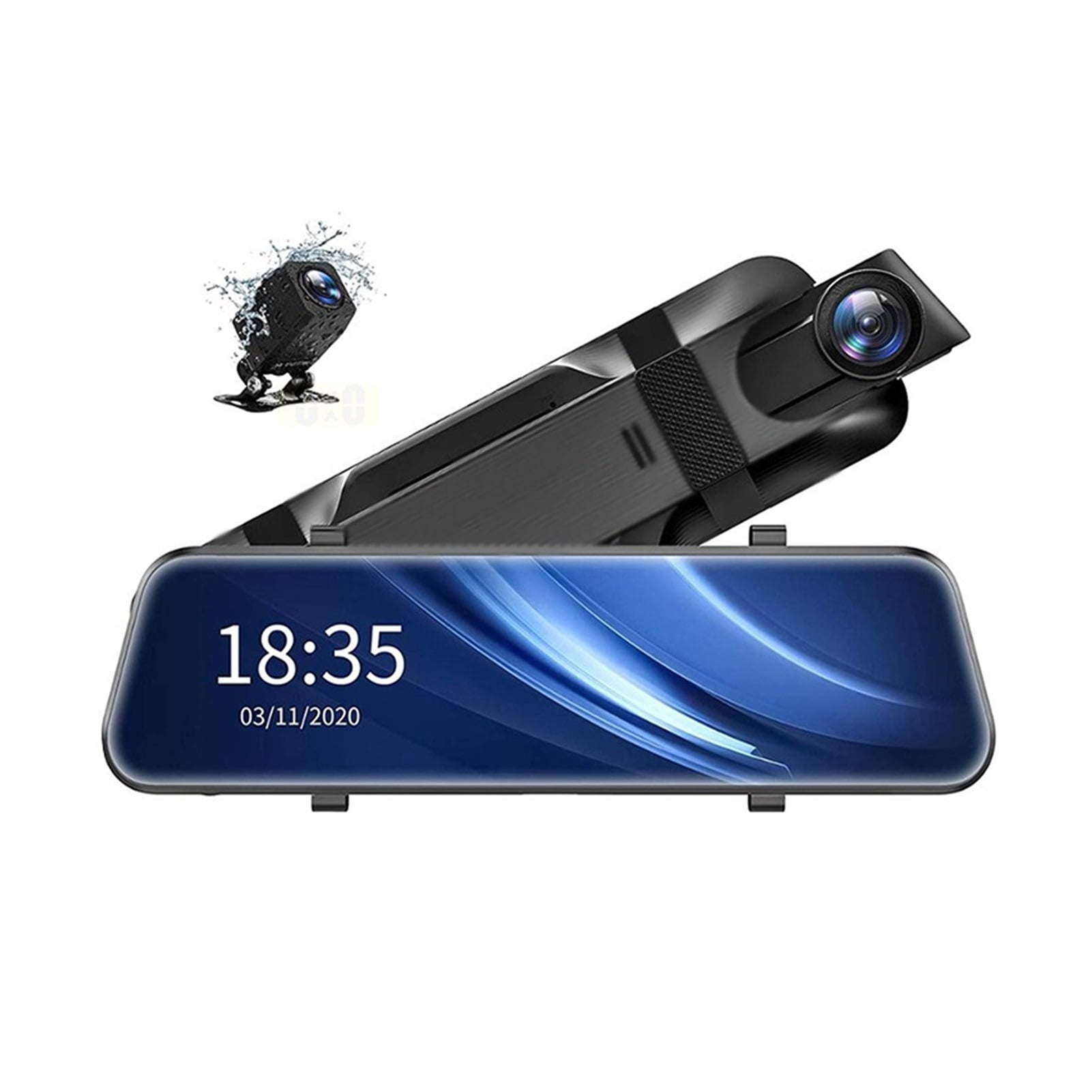 2.5K Mirror Dual Dash Cam 1080P Voice Control 10inch Touch Screen Rear ...