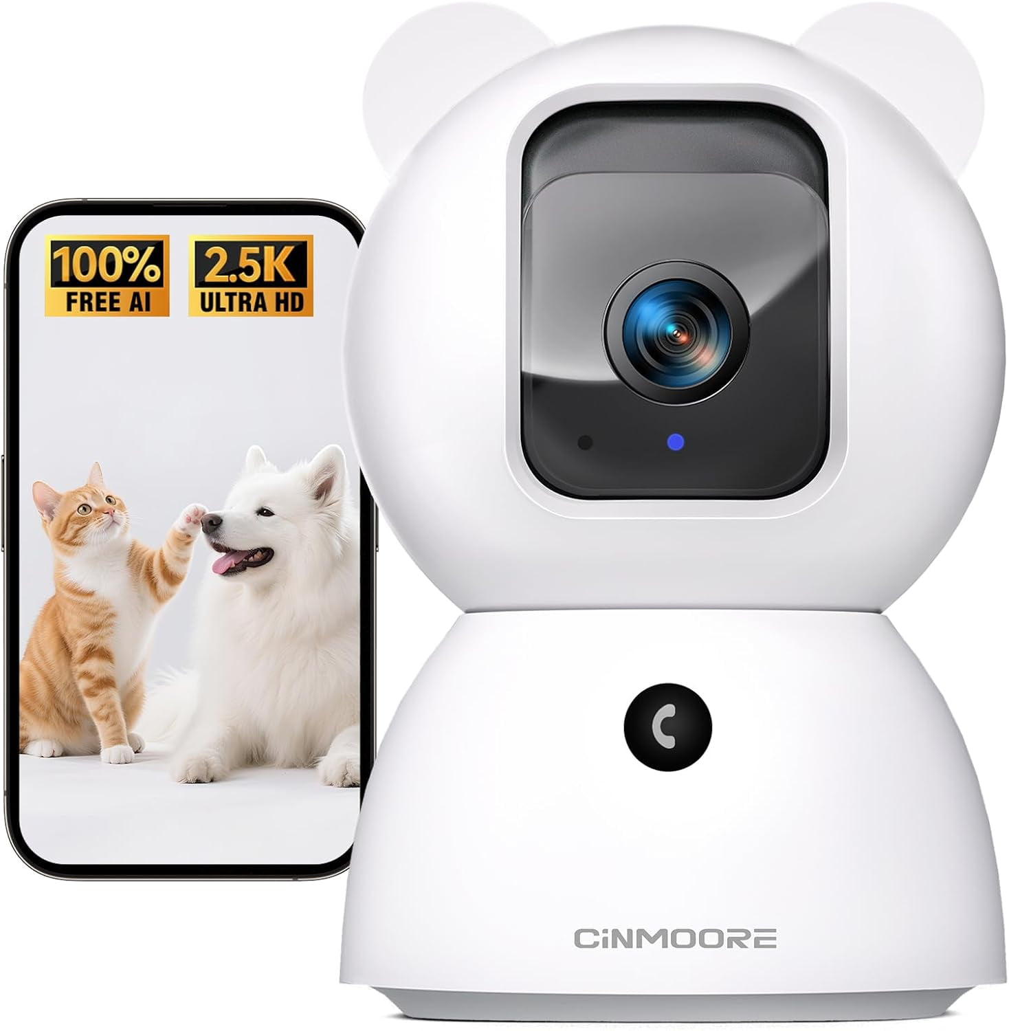 2.5K Security Camera Indoor, Non-Subscription AI Person/Pet/Cry ...