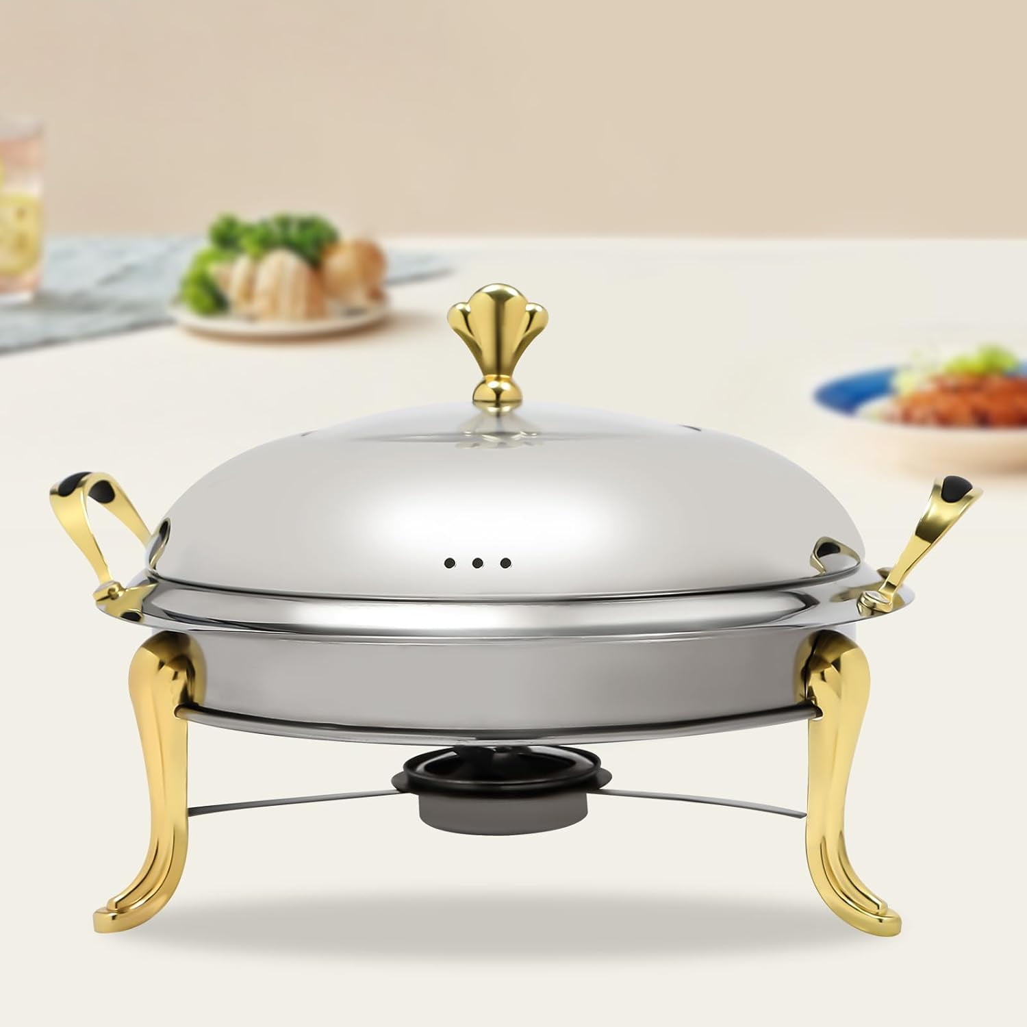 2.5L/2.64QT Round Chafing Dish Stainless Steel Chafer Buffet Catering ...