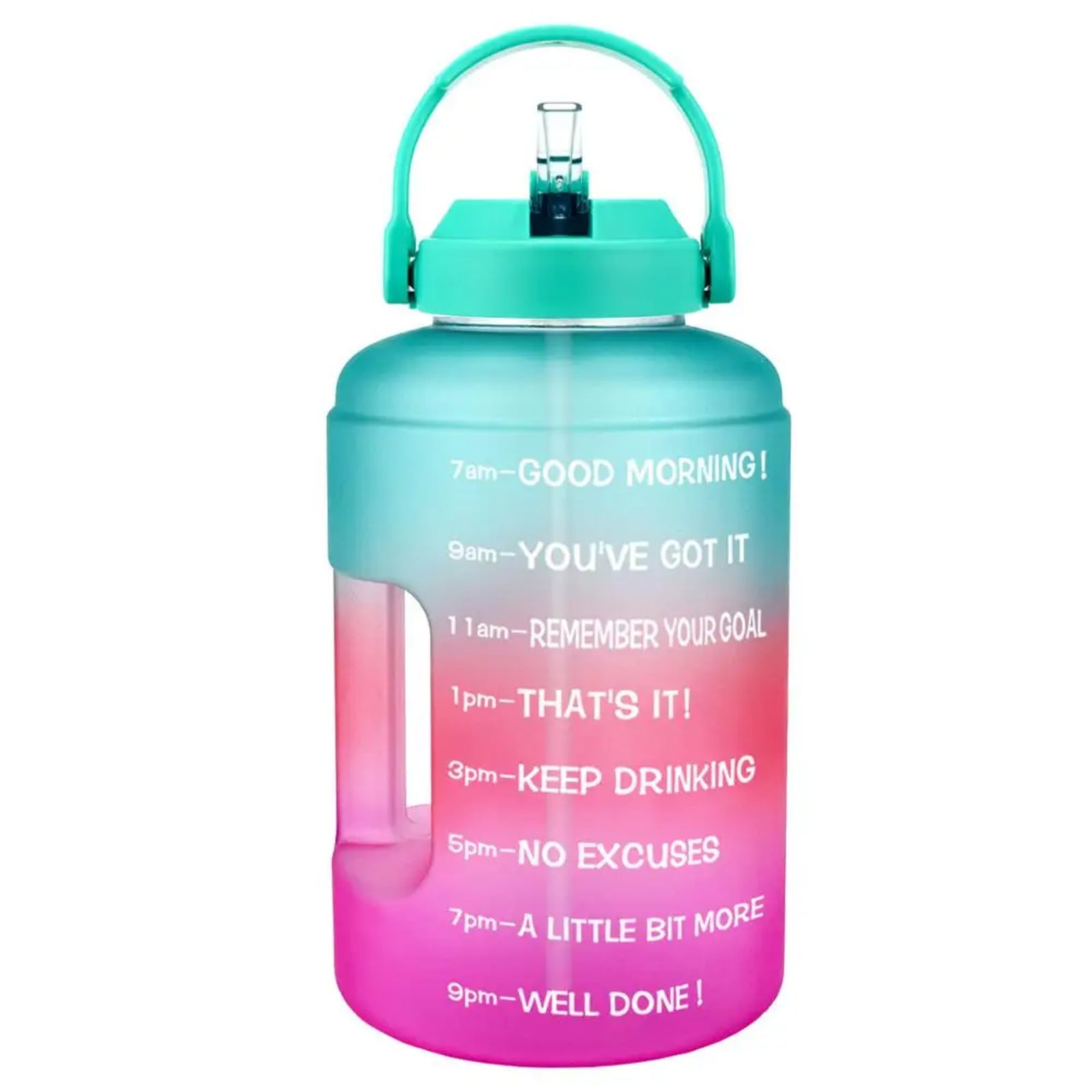 2.5L 3.78L Wide Mouth Gallon Motivational Water Bottle With Straw BPA ...