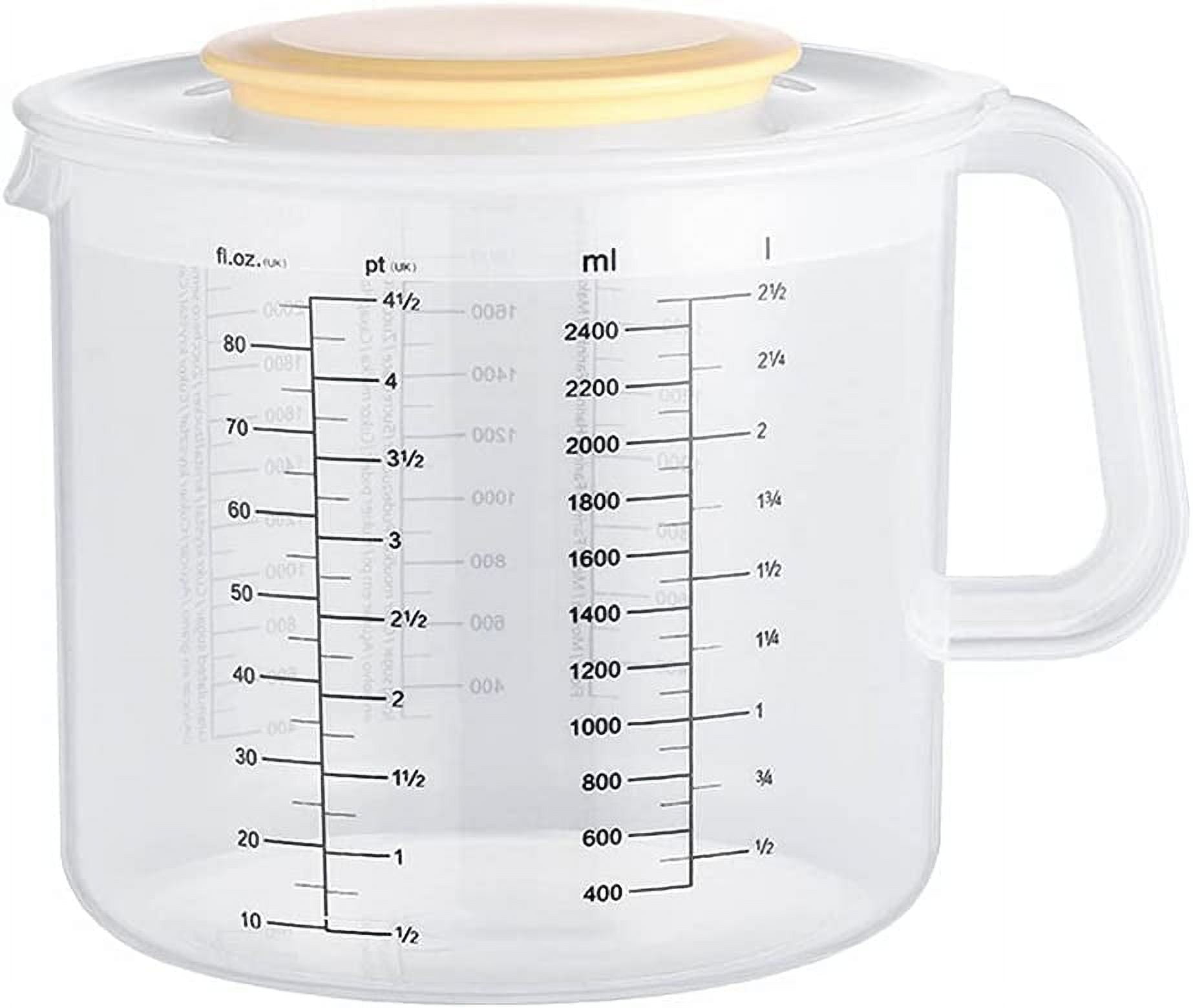 2.5L Baking Measuring Cup Scale Mixing Bowl with Lid Transparent ...