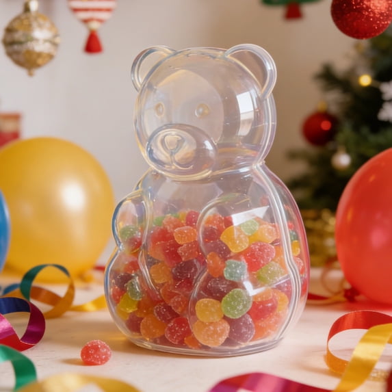 2.5L Clear Gummy Bear Container - Practical Gummy Bear Candy Jar for ...