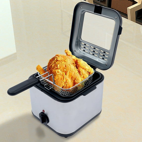 2.5L Deep Fryer Electric Stainless Steel Fryer with Basket, Deep Fryer ...