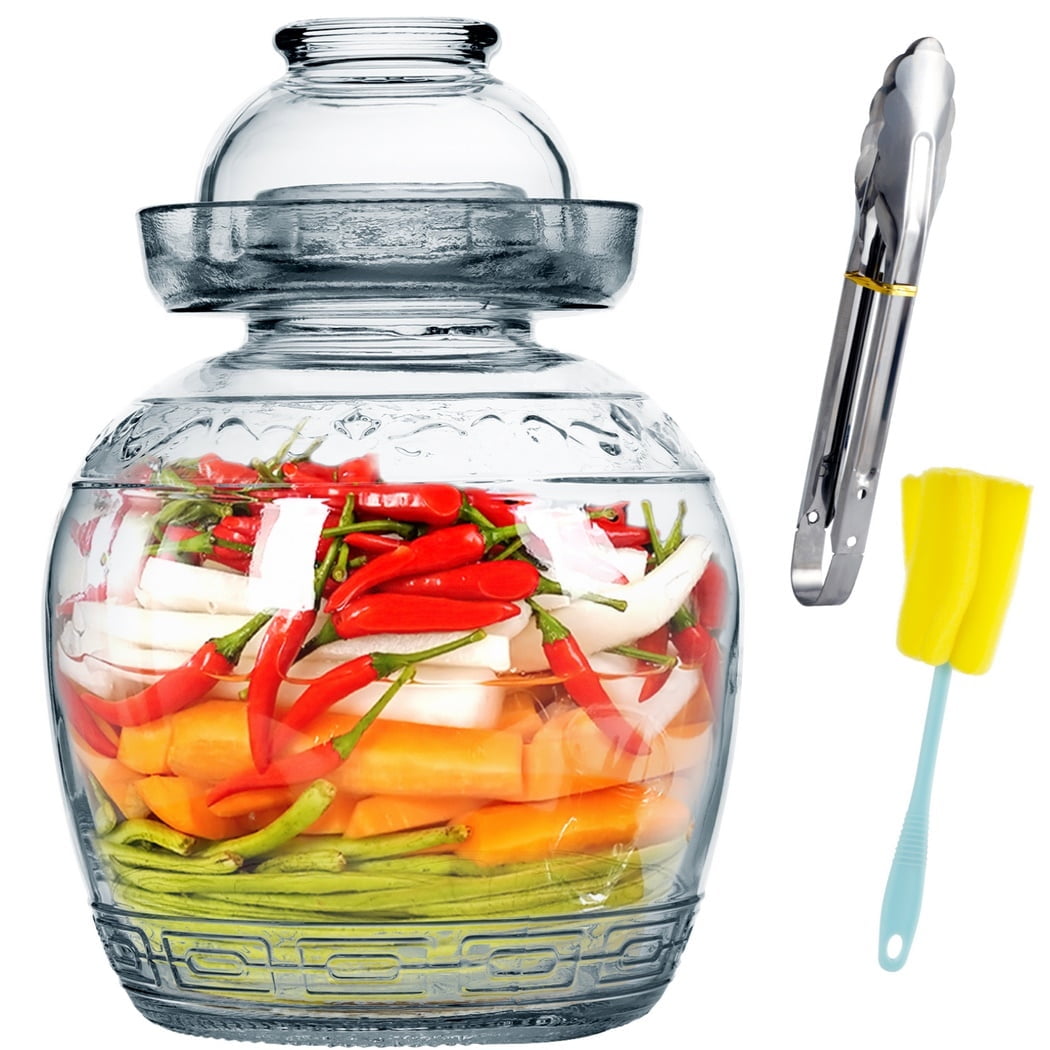 2.5L Glass Pickle Jar Fermentation Jar Crock,Traditional Fermentation ...